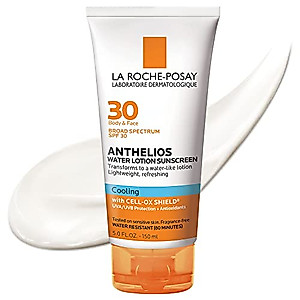 La Roche-Posay Anthelios Cooling Water Lotion Sunscreen for Body and Face, Broad Spectrum Sunscreen SPF, Absorbs Quickly, Water Resistant Every Day Sun Protection for Sensitive Skin