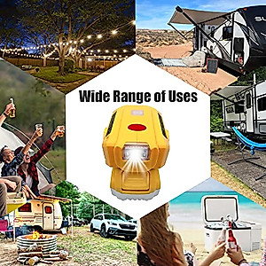 Powered Inverter 200W Inverter DC to AC 110~120V Supply Charger Adapter with USB-C PD3.0, AC Outlet, Type-C Fast Charging, 200LM LED Working Light (Battery Not Included)