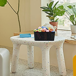 Hommp 6-Pack Woven Plastic Storage Basket, Black