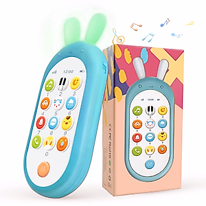 Richgv Baby Toys for 1 Year Old Boys Girls, Baby Cell Phone Toy Sensory Learning Toys with 12 Functions, Baby Toys 6 to 12 Months Multi Sound Effects with Light Teething Toys for Babies Infants Gift