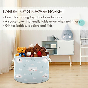 Kigai Cotton Rope Basket Cute Cat Paw Large Storage Basket for Toys Blanket Baby Laundry Basket for Nursery, Closet, Bedroom, Home Organization