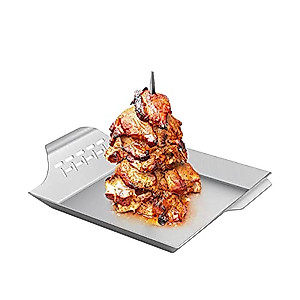 Vertical Skewer Fits for Tacos Al Pastor, Shawarma, Brazilian Churrasco, Whole Chickens, Kabobs, and Many Others,with Removable Spikes (8.5" and 12"),304 Stainless Steel