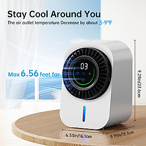 Portable Air Conditioners, Personal Evaporative Air Cooler with 3 Speeds &12H Timer, 600ML Cooling Fan Mini Air Conditioner, Portable AC Unit Fan for Room Bedroom Office Desk Camping