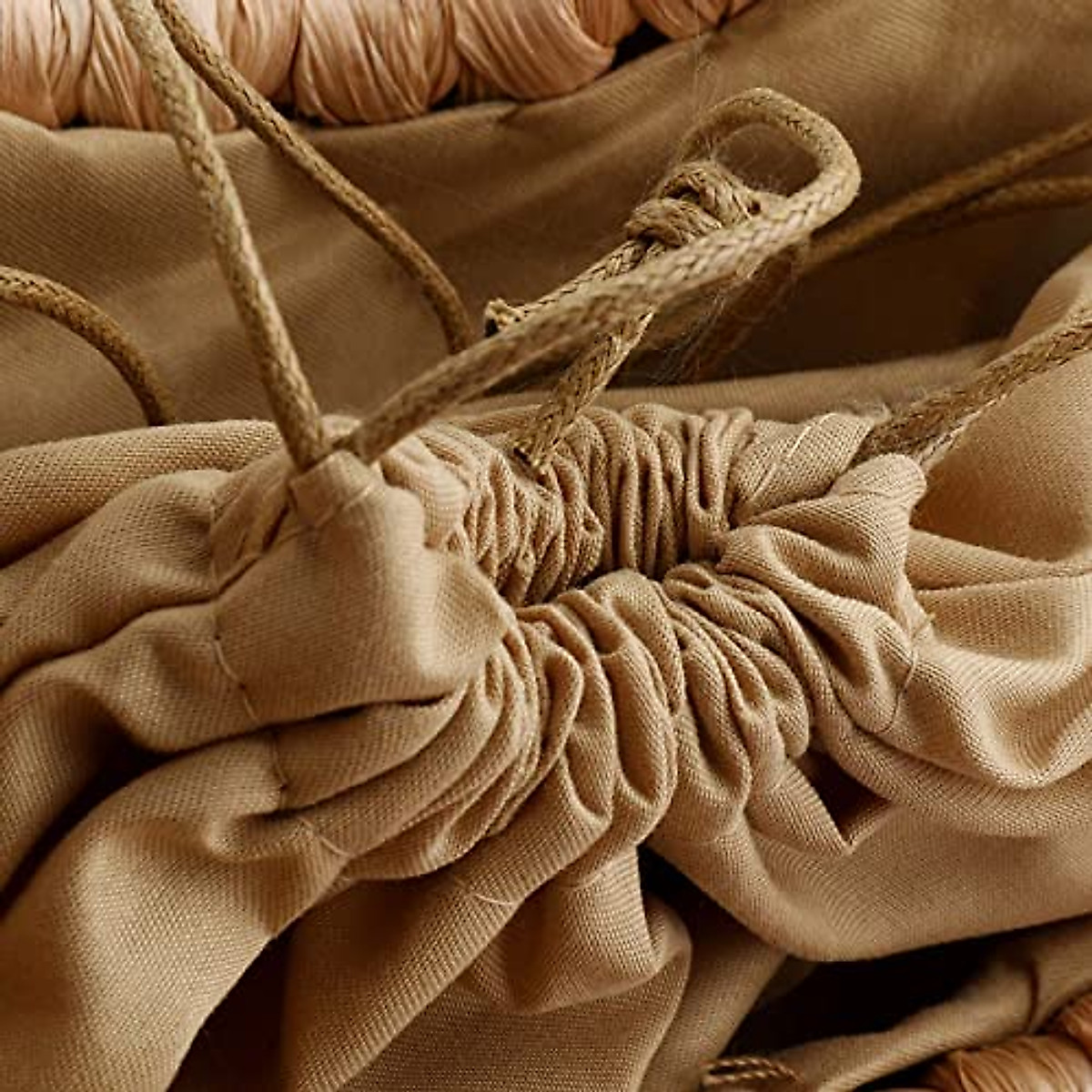 EROUGE Straw Bag Handmade Weave Tassels Handbag Multiple Decoration Options Hobo Bags (Brown)