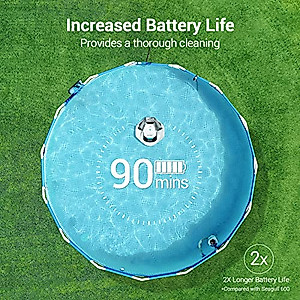 (2023 New) AIPER Seagull SE Cordless Robotic Pool Cleaner, Pool Vacuum Lasts 90 Mins, LED Indicator, Self-Parking, Ideal for Above/In-Ground Flat Pools up to 40 Feet - White