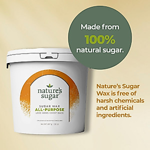 Nature’s Sugar Wax All-Purpose Sugaring Paste for Legs, Back, Arms, Chest - 35oz - Beginner-Friendly Sugar Wax Hair Removal for All Skin Types - Vegan & Cruelty-Free