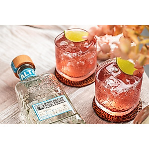 GLASSIQUE CADEAU Tequila Sipping and Cocktail Glasses | Set of 4 | 10 oz Hammered Rocks Glasses for Drinking Mezcal, Margarita, Paloma | Thick Lowball Glasses | Tequila Glassware Collection