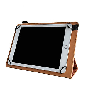 JZCreater 10 Inch Tablet Case, Universal 10 10.1 Inch Android Tablet Cover, Multi-Angle Viewing Stand Case for 9.5-10.5 Inch Tablet, Brown