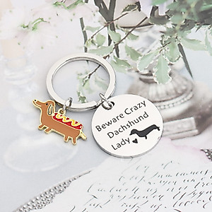 MYOSPARK Dachshund Gifts Crazy Dachshund Lady Keychain Dachshund Dog Jewelry Dachshund Lovers Gifts Dog Owner Gifts (Dachshund KC)