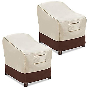 Vailge Patio Chair Covers, Lounge Deep Seat Cover, Heavy Duty and Waterproof Outdoor Lawn Patio Furniture Covers (2 Pack - Large, Beige & Brown)