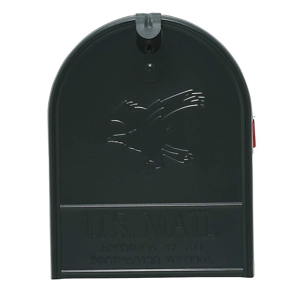 Dark Green Mailbox Medium Metal US Mail Box Rural Size Outside Curbside Horizontal Farmhouse Classic, 19"D x 6.5"W x 9.5"H