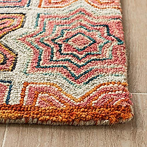 SAFAVIEH Aspen Collection 8' x 10' Pink / Orange APN260U Handmade Boho Wool Area Rug