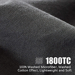 Argstar 2 Pieces Button Duvet Cover Twin Size, Dark Grey Duvet Cover Set with Button Closure, Washed Microfiber Soft & Easy Care Bedding Comforter Cover with Ties (1 Gray Duvet Cover, 1 Pillowcase)