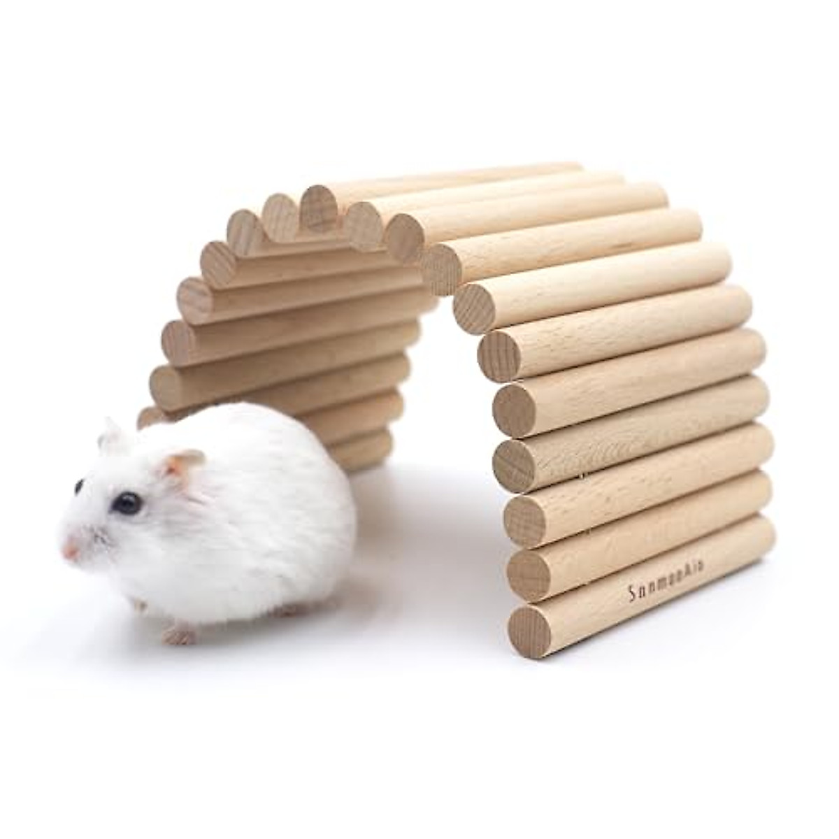 SanmooAio Hamster Ladder,Rat Wooden Bridge for Climbing for Hamsters/Gguinea Pig/Hedgehogs/Gliders/Bird/Rats/Mice and Other Small Animals,Small