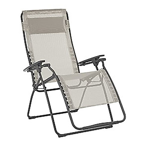 Lafuma Futura XL Zero Gravity Recliner Lawn Patio Lounge Chairs Set, Tan (Pair)