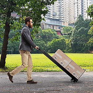 Goplus 2 in 1 Convertible Hand Truck Dolly and Step Ladder, Foldable 3-Step Stool w/Non-Slip Wide Pedals, Household Cart Ladder w/ 2 Wheels, Heavy-Duty 550lbs Capacity Utility Cart w/Ladder, Black