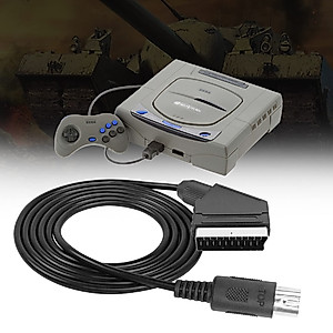 YAODHAOD 1.8M / 6FT Scart Cable RGB AV Connector Cable Suitable for Sega Saturn Game Console Connecting Cable