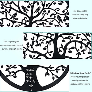 ESTART Tree of Life Metal Wall Art 2 Set, Family Tree with birds on branch Wall Hanging Decoration for Balcony Patio Porch Bedroom Living Room Garden Office and Farmhouse