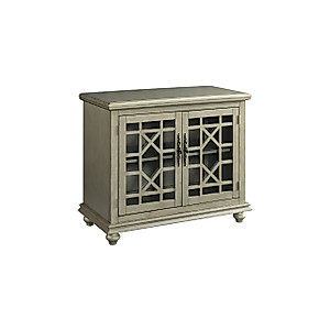 Martin Svensson Home Small Spaces 2 Door Accent Cabinet - Tv Stand, 38" W x 32" H, Antique Silver