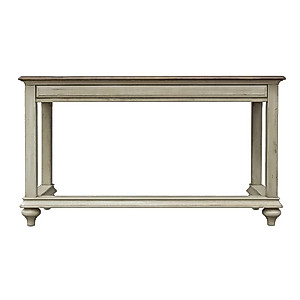 BOWERY HILL Wood Computer Desk in Cream Puff/Walnut Brown Finish