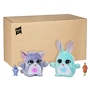 FurReal Fuzzalots Kitty and Bunny Color Change Interactive Feeding Toy, Lights and Sounds, Ages 4 and Up