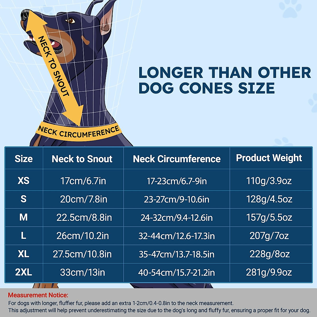 ipetstation Dog Cone Collar for Dogs After Surgery Extra Long, Adjustable Comfy Dog Elizabethan Pet Collar Cone for Large Dogs Anti-Lick Protective Wound (L (Neck Girth: 12.6-17.3in))