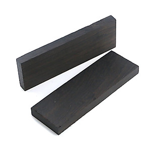 Coshar 2 Pieces Black Ebony Wood Timber Black Ebony Blank Lumber Handle Plate Material for DIY Music Instrument Tools