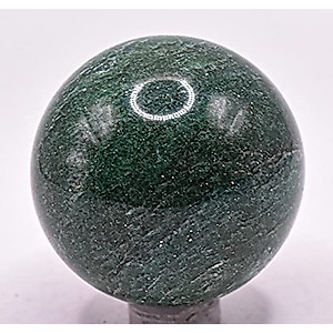 45mm 135g Dark Deep Green Jade Sphere Polished Natural Sparkling Nephrite Gemstone Crystal Mineral Décor Ball - India + Stand