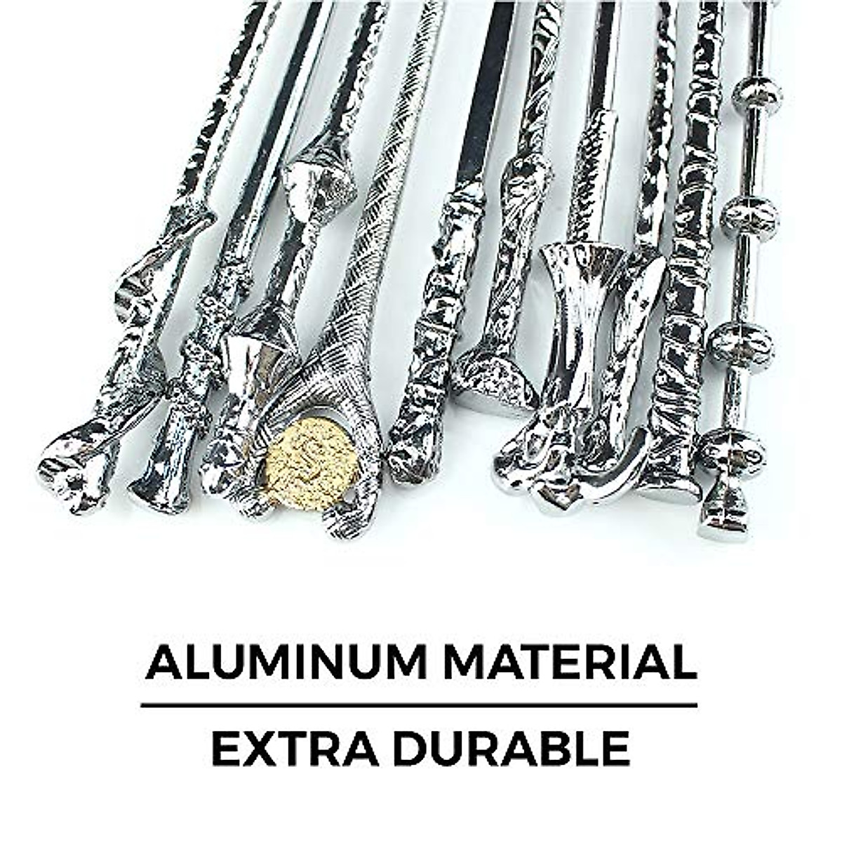 Original 10 Magical Themed Wizard Wand Makeup Brushes, Metal, Extra Durable, Soft Brushes