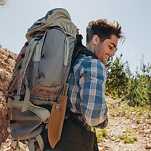 ZENG JIA DAO Heavy Duty Butcher Knife with Sheath High Carobon Steel Meat Cutting Cleaver for Slaughter - Outdoor Carry Hunting Knife