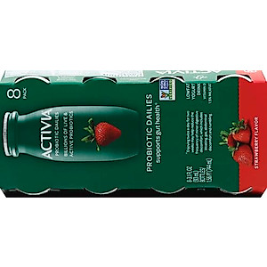 Activia Probiotic Dailies Strawberry Lowfat Yogurt Drinks, Delicious Daily Probiotic Yogurt Smoothie Drinks to Help Support Gut Health, 8 Ct, 3.1 FL OZ