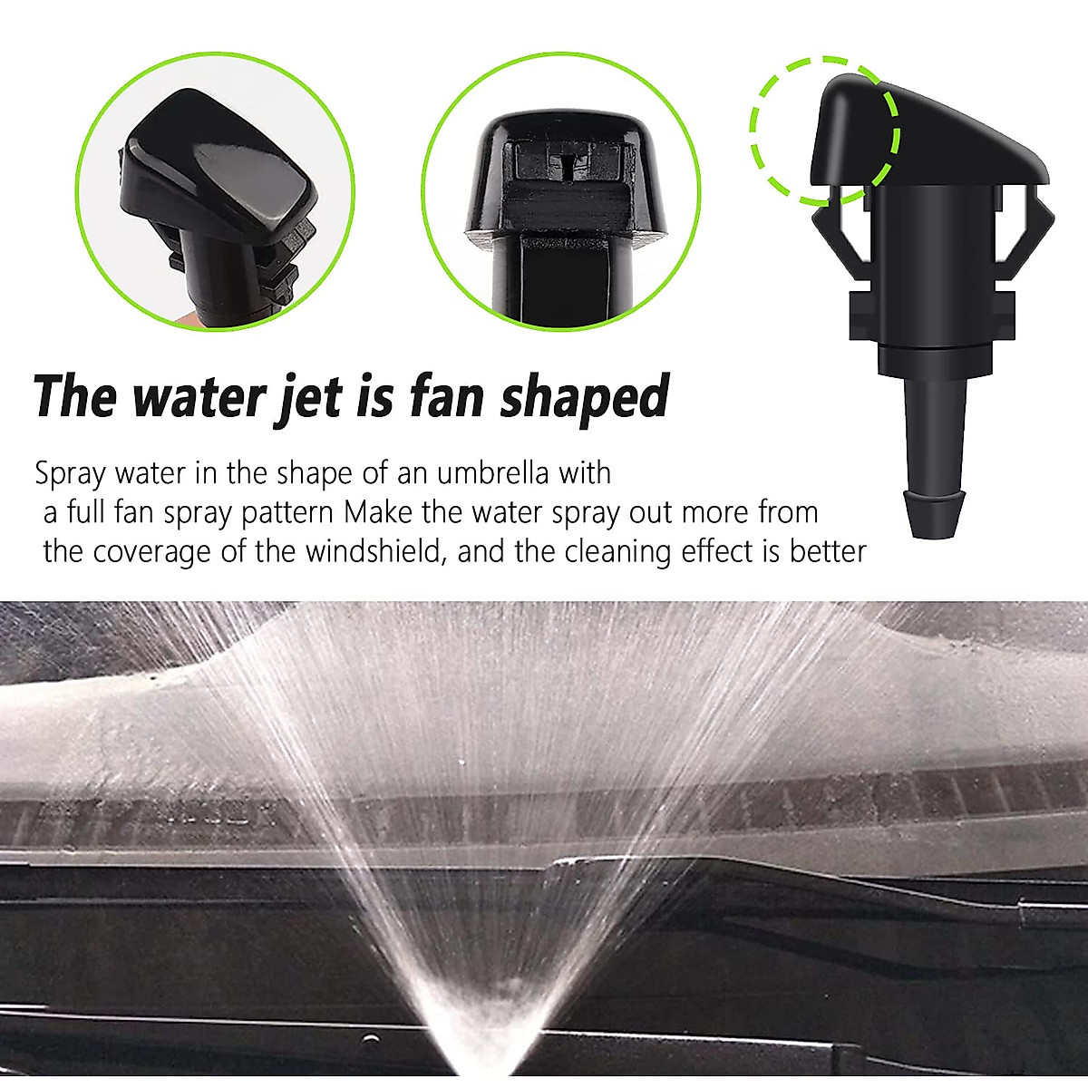 Windshield Washer Nozzles Hose Kit,Hose Connectors,Windshield Washer Spray Nozzle and Gaskets,Compatible with Dodge,Ram,Chrysler (Windshield Washer Nozzles Kit&Blue Removal Tool)