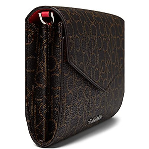 Calvin Klein Convertible Crossbody Brown/Khaki/Rose Red One Size