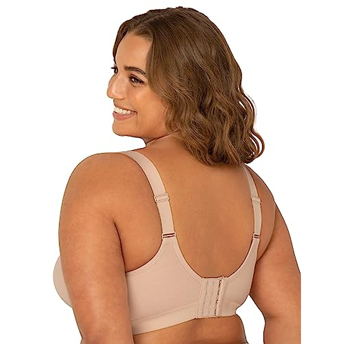 Fruit of the Loom Women's Plus Size Wireless Cotton Bra, Sand, 38DD