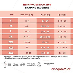 SHAPERMINT Compression Leggings for Women - Tummy Control Leggings for Women - Black Leggings Women - Womens Leggings - High Waisted Leggings - Black Leggings Tummy Control, X-Large