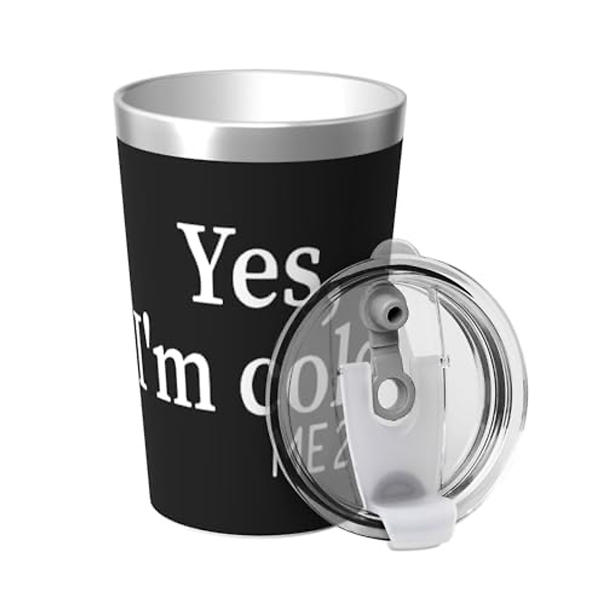 Yes I'M Cold Insulated Stainless Steel Tumbler 12 Oz Thermos Come With Straw Leak-Proof Travel Mug Cup