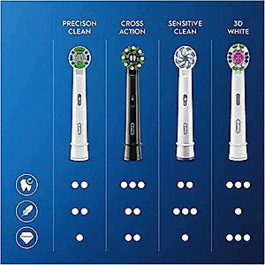 Oral-B CrossAction Toothbrush Head Black, CleanMaximiser Technology, 10 Counts, Mailbox Sized Pack, 7 g