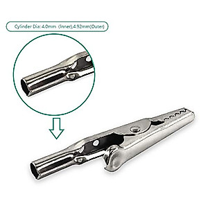 25Pcs 51mm Metal Alligator Clip Spring Clamps test line Crocodile Clip Silver Tone Alligator Clips Nickel Plated Crocodile Clamps, used in laboratory electric testing work and Cable Lead Clip