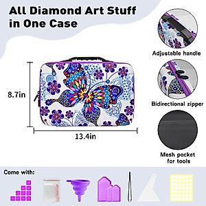 ZORETCO Diamond Painting Storage Containers,60 Slots Diamond Painting Accessories with Tools for Diamond Art Organizer Craft Jewelry Beads Storage Box