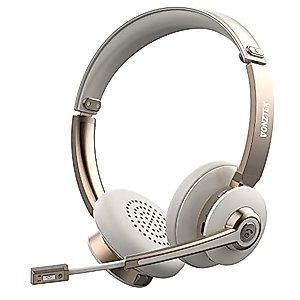 Vonztek Bluetooth Headset with Microphone, Wireless Headphones with Noise Cancelling Mic, 26hrs talktime, On Ear Headphones with Mic Mute for PC/Mac/Laptop/Zoom/Skype/Ms Teams/Call Center/Office/Home