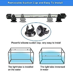VARMHUS Submersible LED Aquarium Light,Fish Tank Light with Timer Auto On/Off Dimming Function,3 Light Modes Dimmable White-Blue,10 Brightness Levels Optional&3 Levels of timed Loop Function 7.5''