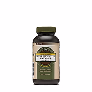 GNC Natural Brand Super Digestive Enzymes | Promotes Protein, Carbohydrate and Fat Digestion | 100 Capsules