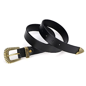 ALAIX Belts for women Women's Belts Silver Gold Buckle leather belts Black Western belts Jeans Pants belts for women