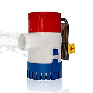IZTOSS 750GPH Bilge Pump 12V Submersible Marine Electric Bilge Water Pump for Boat Caravan RV Non-Automatic