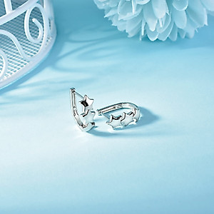 Star Hoop Earrings for Women Girls - Sterling Silver Stars Earrings for Teens Hypoallergenic Minimalist Star Shaped Huggie Hoop Earrings for Sensitive Ears Dainty Earrings Gifts for Christmas Birthday