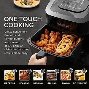 NUWAVE Brio 7-in-1 Air Fryer Oven, 7.25-Quart with One-Touch Digital Controls, Non-Stick Air Circulation Riser & Reversible Rack Included
