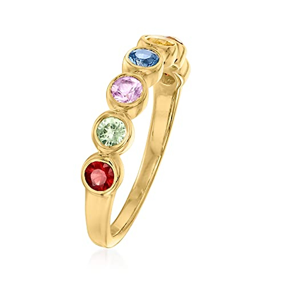 Ross-Simons 1.10 ct. t.w. Multicolored Sapphire Ring in 18kt Gold Over Sterling. Size 7