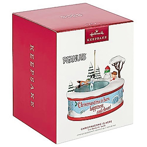 Hallmark Keepsake Christmas Ornament 2023, The Peanuts Gang "Christmastime Is Here" Musical Ornament With Motion, Gifts for Peanuts Fans