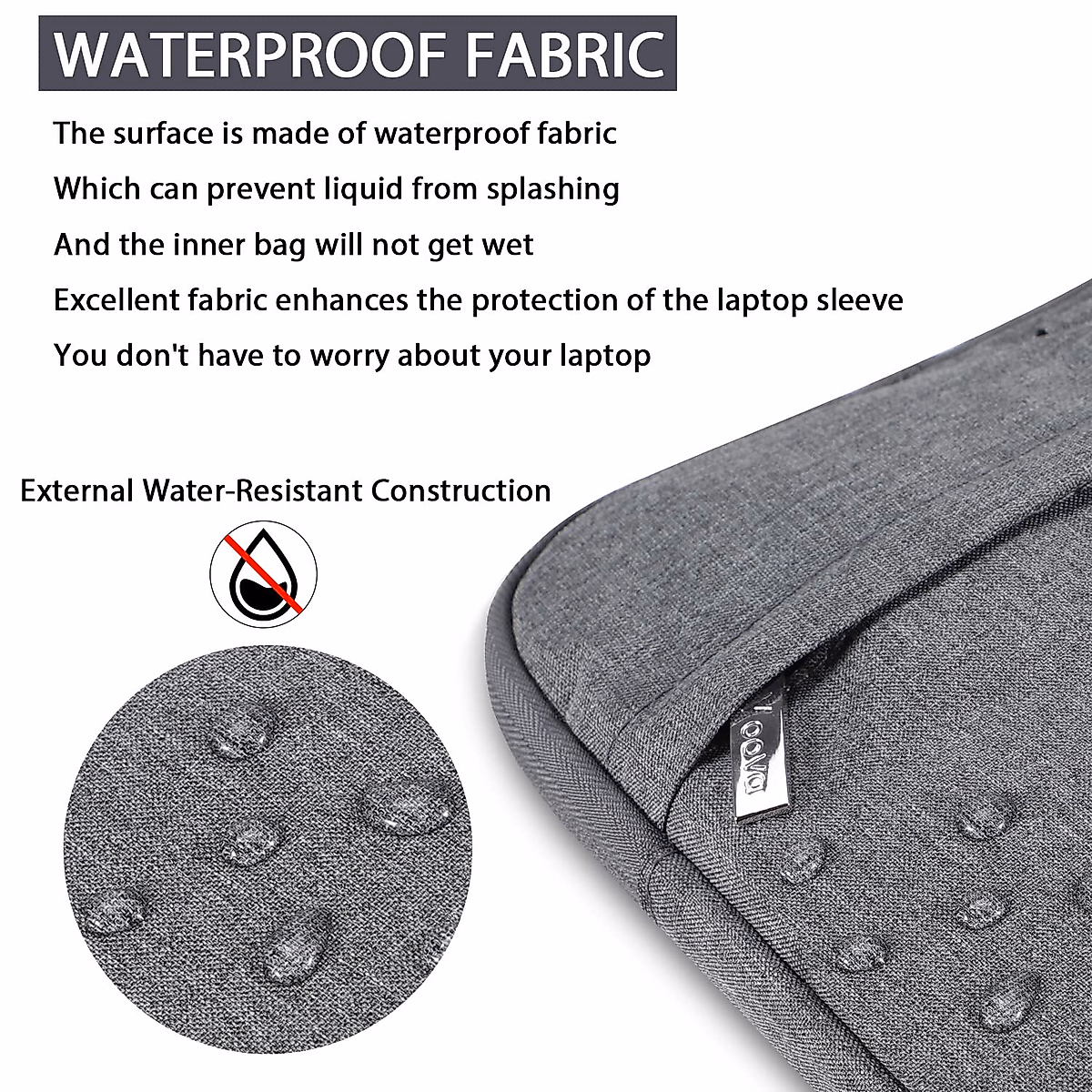 V Voova Laptop Bag 17 17.3 inch with Shoulder Strap & Handle, Waterproof Laptop Case Sleeve Compatible with 17-18 Inch HP Acer Asus Dell Lenovo, Slim Briefcase Computer Cover for Men Women, Grey