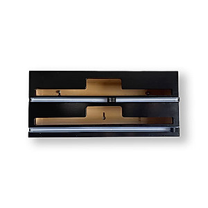 Plastic Wrap Dispenser with Cutter, Parchment Paper Foil and Plastic Wrap Organizer for Kitchen Drawer, Bamboo Kitchen Drawer Organizer and Wrap Holder(2 section)-25 x 14 x 5 cm